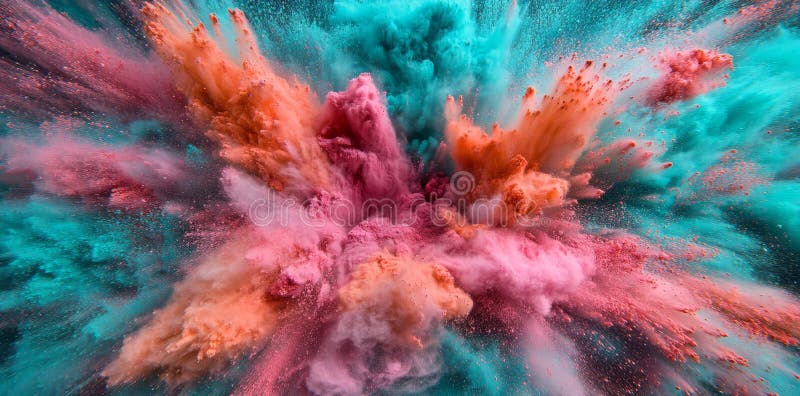 Vibrant Holi Powder Explosion Rainbow Double Exposure Stock Photos ...