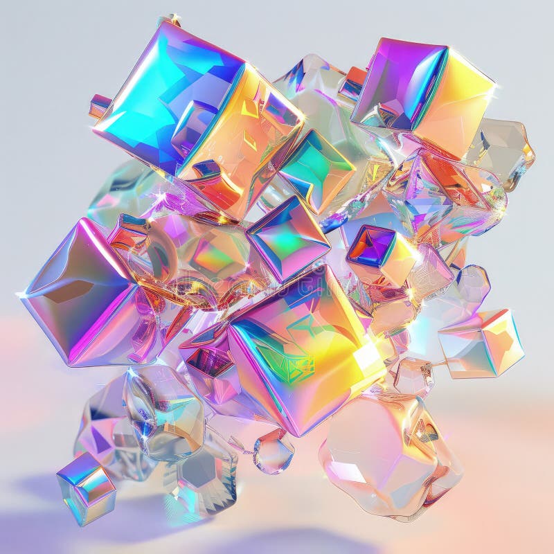 Vibrant Holo Abstract 3D Shape, Captivating Images Showcasing ...
