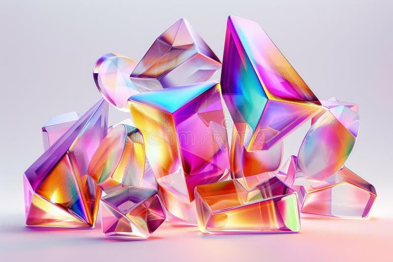 Vibrant Holo Abstract 3D Shape, Captivating Images Showcasing ...