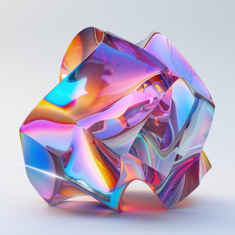 Vibrant Holo Abstract 3D Shape, Captivating Images Showcasing ...