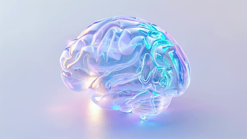 Vibrant Holographic Brain Balloon on Pastel Background Stock Video ...