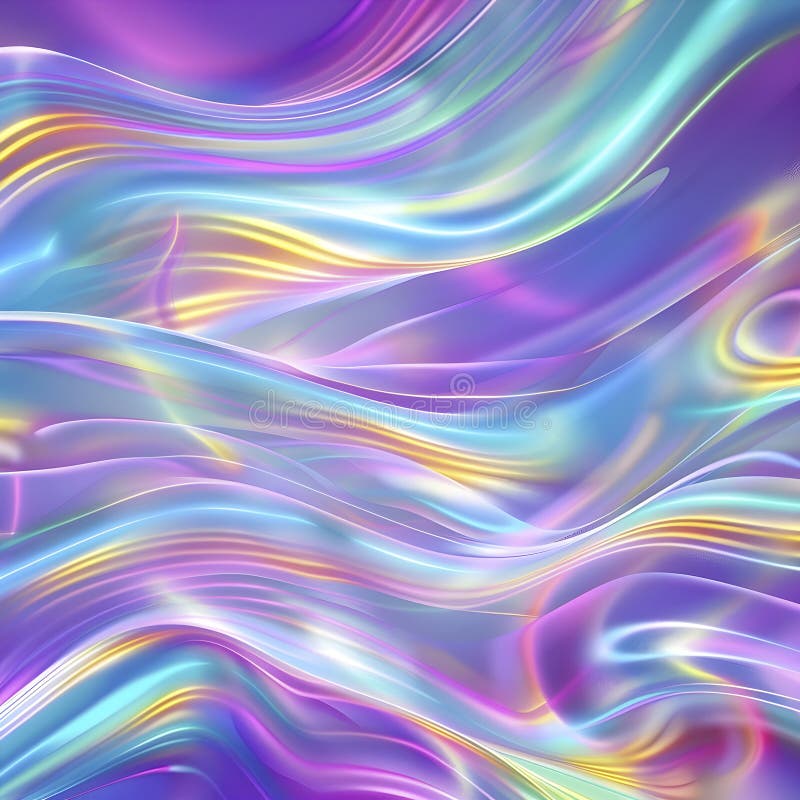 Vibrant Holographic Texture with Fluid Wave Patterns for Creative ...