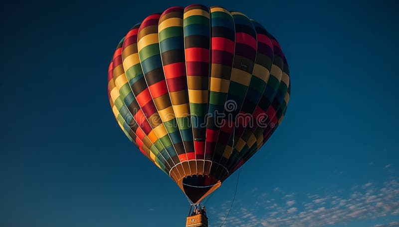 Vibrant Hot Air Balloon Flying Mid Air Adventure Generated by AI Stock ...