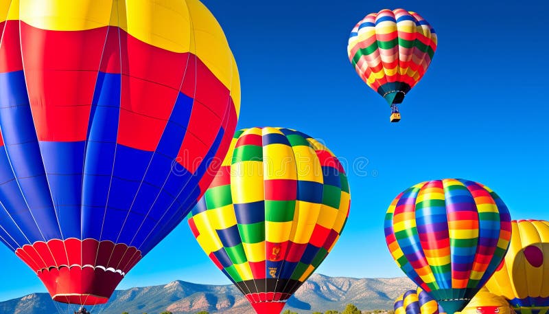 Vibrant Hot Air Balloon Gliding Mid Air, a Fun Adventure Generated by ...