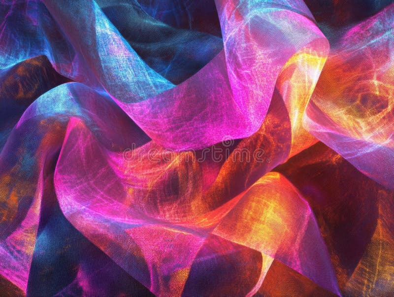 Vibrant Hues Dance, Abstract Fabric Textures in Shimmering Colors ...