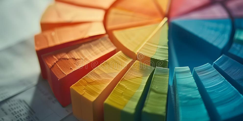 Vibrant Hues, a Spectrum of Colors Arranged in a Circular Pie Chart ...