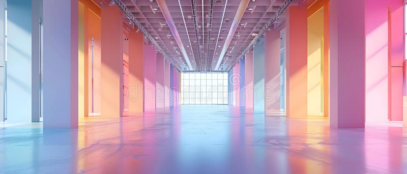 Vibrant Hues of a Vacant Exhibit Hall. Concept Empty Spaces, Bright ...