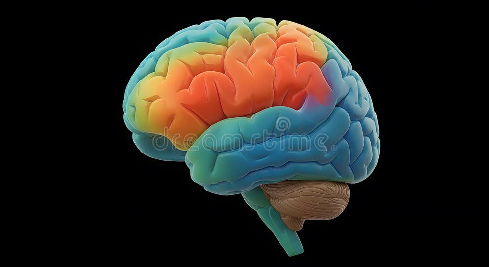 Vibrant Human Brain Anatomy 3D Model: Neurological Study of Cognitive ...