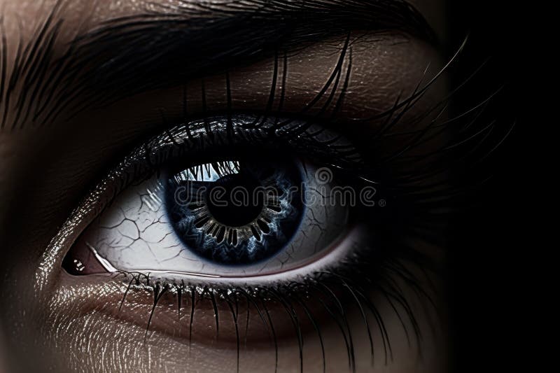 Vibrant Human Eye Closeup Forest Leaves. Generate Ai Stock Illustration ...