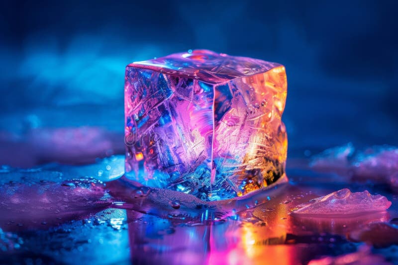 Ethereal Ice Cube Crowned on Frozen Domain Stock Illustration ...