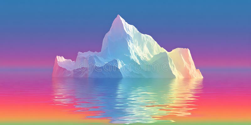 Vibrant Iceberg a Colorful Arctic Landscape Stock Illustration ...