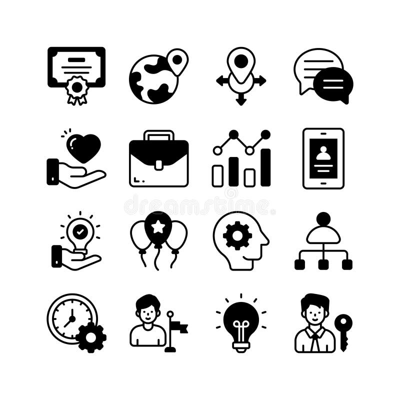 This Vibrant Icon Set Features Various Business and Success Related ...