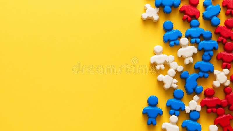 Vibrant Icons of Population Set Against a Yellow Backdrop. Stock Image ...