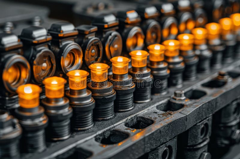 Vibrant Illuminated Fiber Optic Connector Transmitting Signals with ...