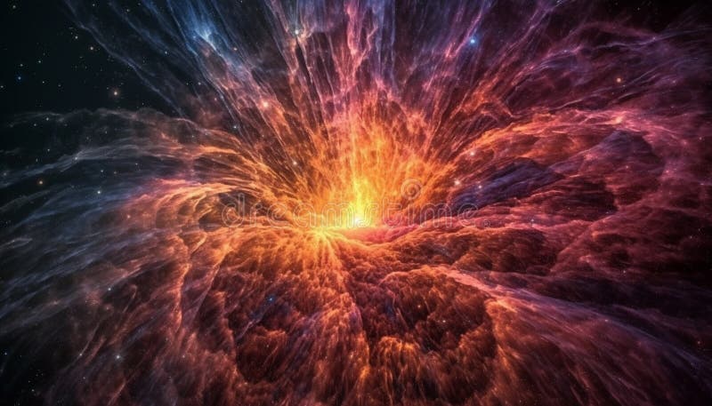 A Vibrant, Illuminated Galaxy Explodes with Abstract, Futuristic ...