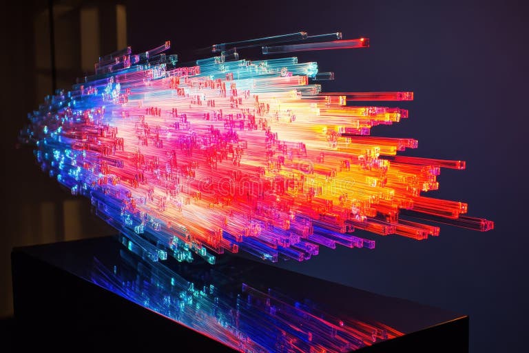 A Vibrant, Illuminated Sculpture Made of Translucent Materials ...