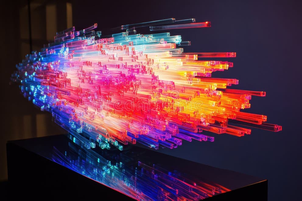 A Vibrant, Illuminated Sculpture Made of Translucent Materials ...