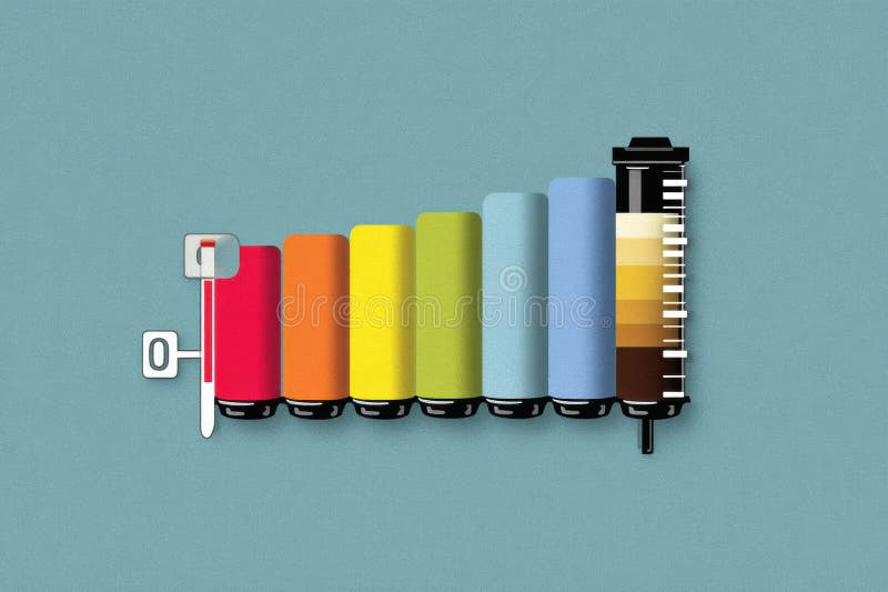 Caffeine Meter Displaying Levels from Minimal To Overload with an Open ...