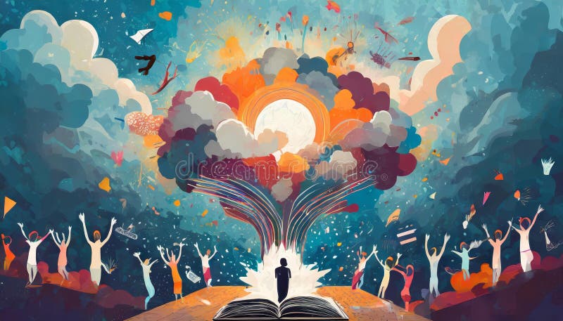 A Vibrant Illustration of the Annual Collective Mind Concept, Showcasing an Exploding Mind that ...