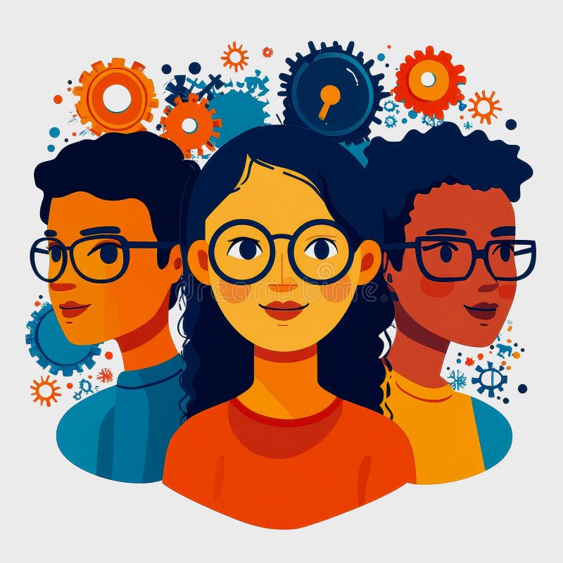 Diverse Group of Young Professionals with Glasses Showcasing Creativity ...