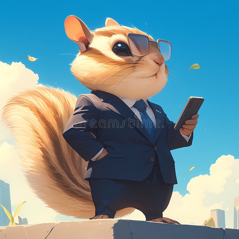 The Rise of a Tech Squirrel - a New Business Journey Stock Illustration ...