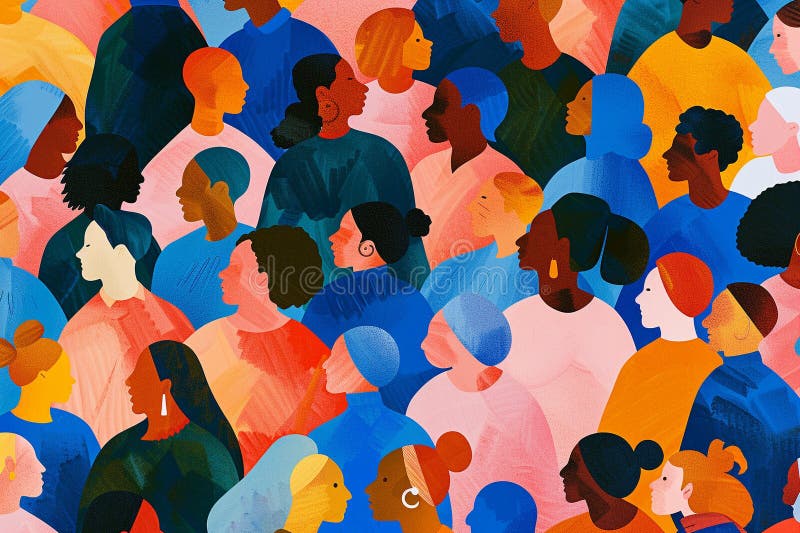 Diversity in Unity a Vibrant Display of Colorful Faces Representing the ...
