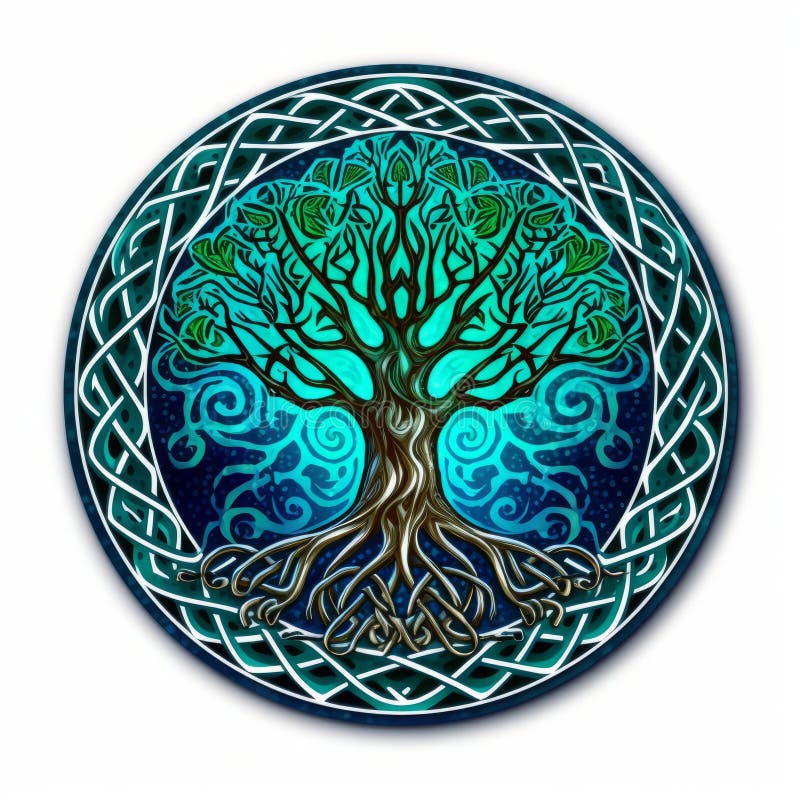 The Vibrant Celtic Tree of Life and Death Symbol, Generative AI Stock ...