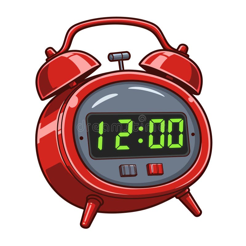 Red Digital Clock Cartoon Stock Illustrations – 1,064 Red Digital Clock ...