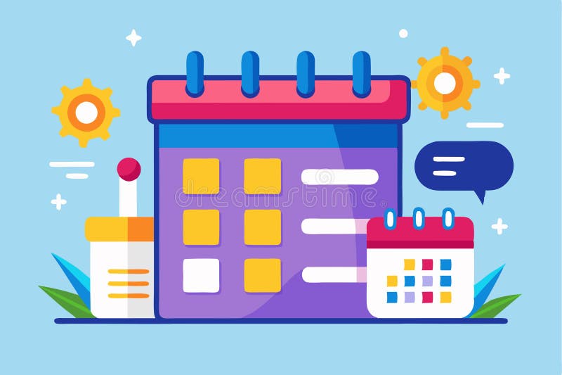 A Vibrant Illustration of a Customizable Calendar Showcasing Various ...