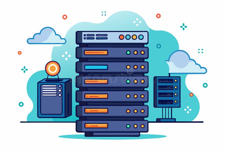 A Vibrant Illustration of a Customizable Server Arrangement with ...