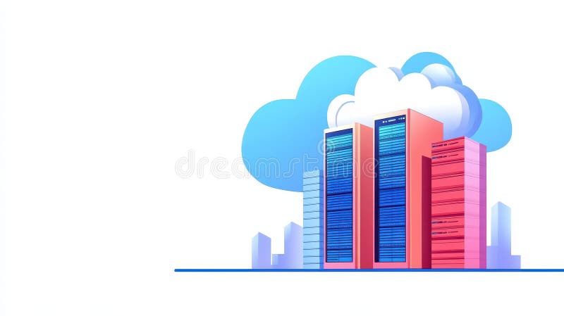 A Vibrant Illustration of a Data Center, Showcasing Modular Racks and ...