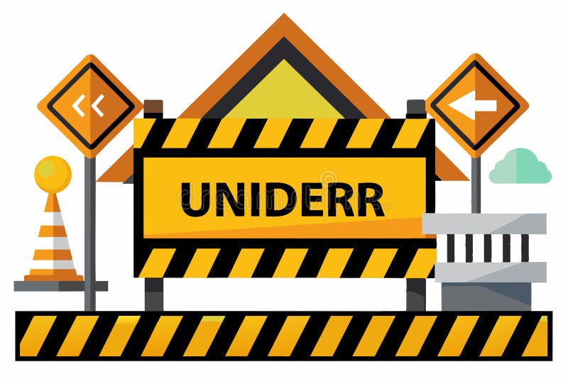 A Vibrant Illustration Depicting a Construction Zone with Various ...