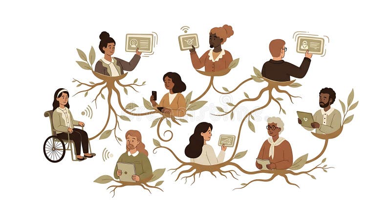 Cartoon Man Tablet Vector Illustration Technology Communication Stock Photos - Free & Royalty ...