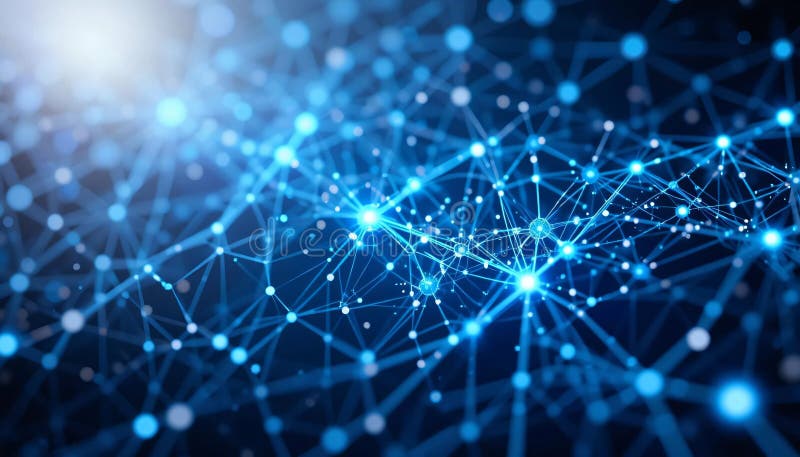 Colorful Digital Network Technology with Glowing Nodes and Connections ...