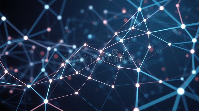 Colorful Digital Network Technology with Glowing Nodes and Connections ...