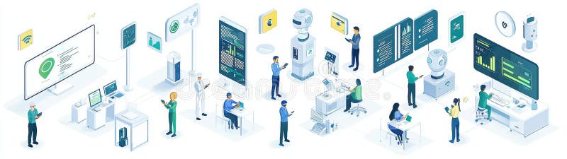 Innovative Tech Environment with Diverse People Interacting with ...