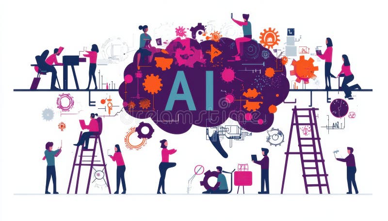 Collaborative Illustration of People Working on Artificial Intelligence ...