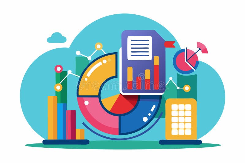 A Vibrant Illustration Depicts Customizable Statistics with Various ...