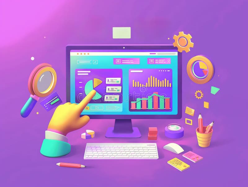 Colorful Digital Analytics Concept Stock Photo - Image of research ... Colorful Digital Analytics Concept Stock Photo - Image of research ...
