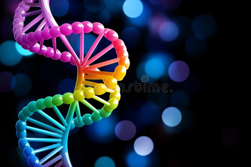 A Vibrant Illustration of a DNA Double Helix Featuring Luminous ...