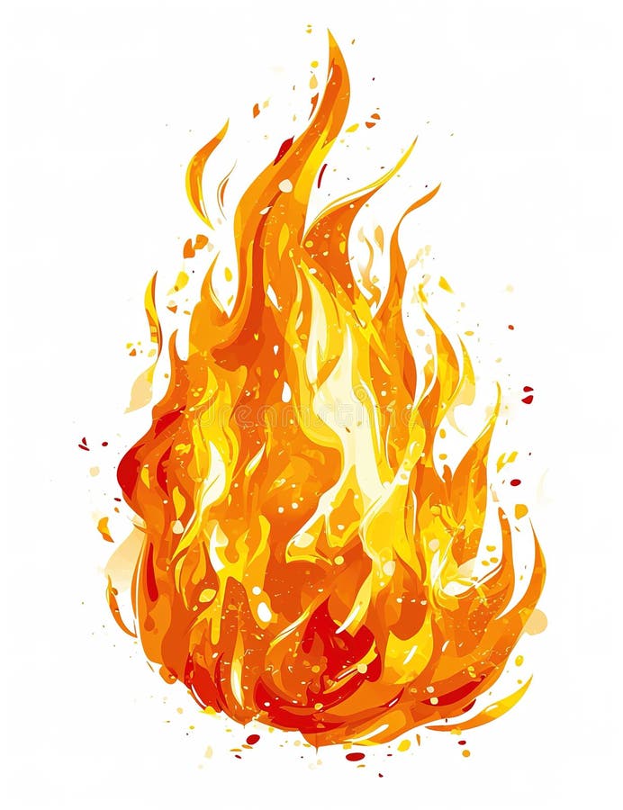 Vibrant Illustration of Dynamic Fire Flames, Ideal for Backgrounds ...