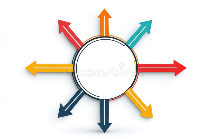 Colorful Flat-style Illustration of Arrows Pointing in Multiple ...