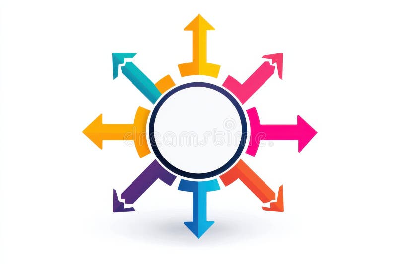 Colorful Flat-style Illustration of Arrows Pointing in Multiple ...
