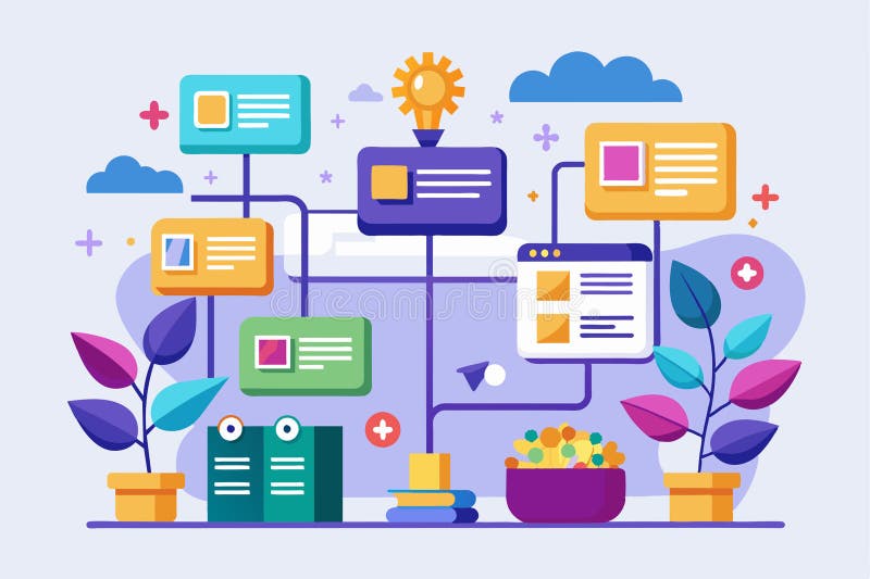 This Vibrant Illustration Features a Customizable Content Structure ...