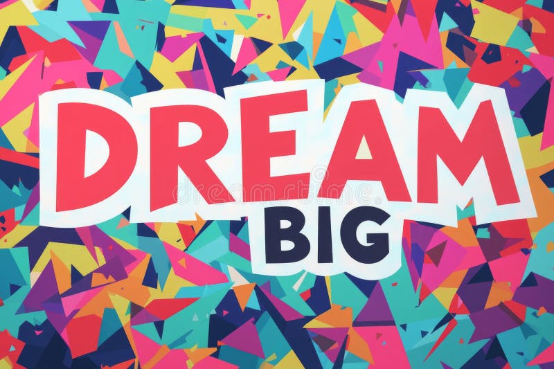 DREAM BIG: a Colorful Ambition Stock Illustration - Illustration of ...