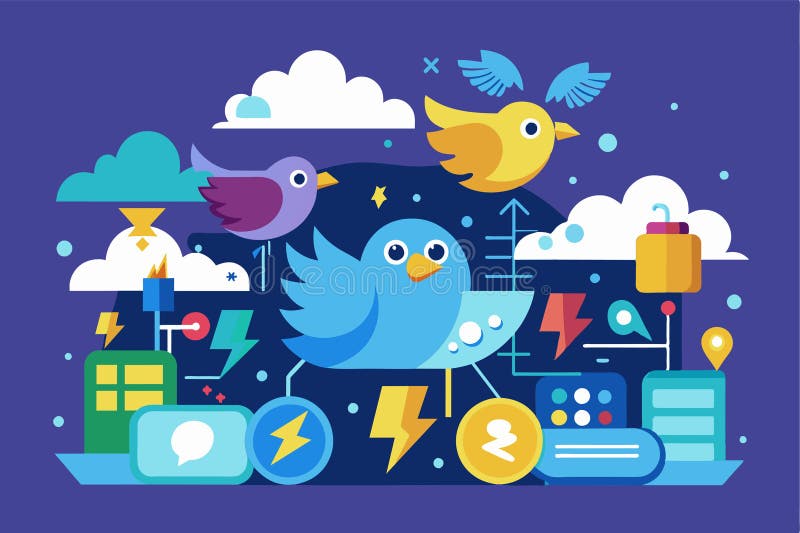 Tweetstorm Elements Stock Illustrations – 7 Tweetstorm Elements Stock ...