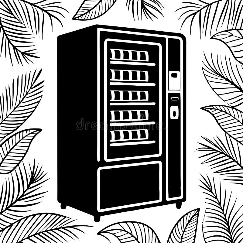 Tropical Vending Machine Surrounded by Leafy Palm Patterns for Fun ...