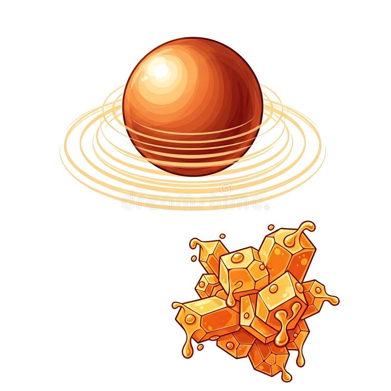 Stylized Orange Hued Planet Stock Illustrations – 10 Stylized Orange ...