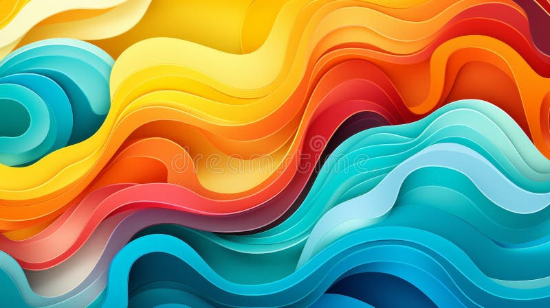 Vibrant Illustration Featuring Dynamic Wavy Grains and Bold Contrasts ...
