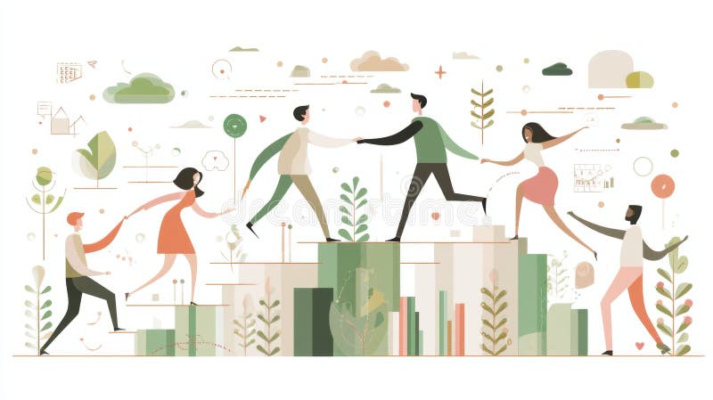 Teamwork and Growth stock illustration. Illustration of innovation ...